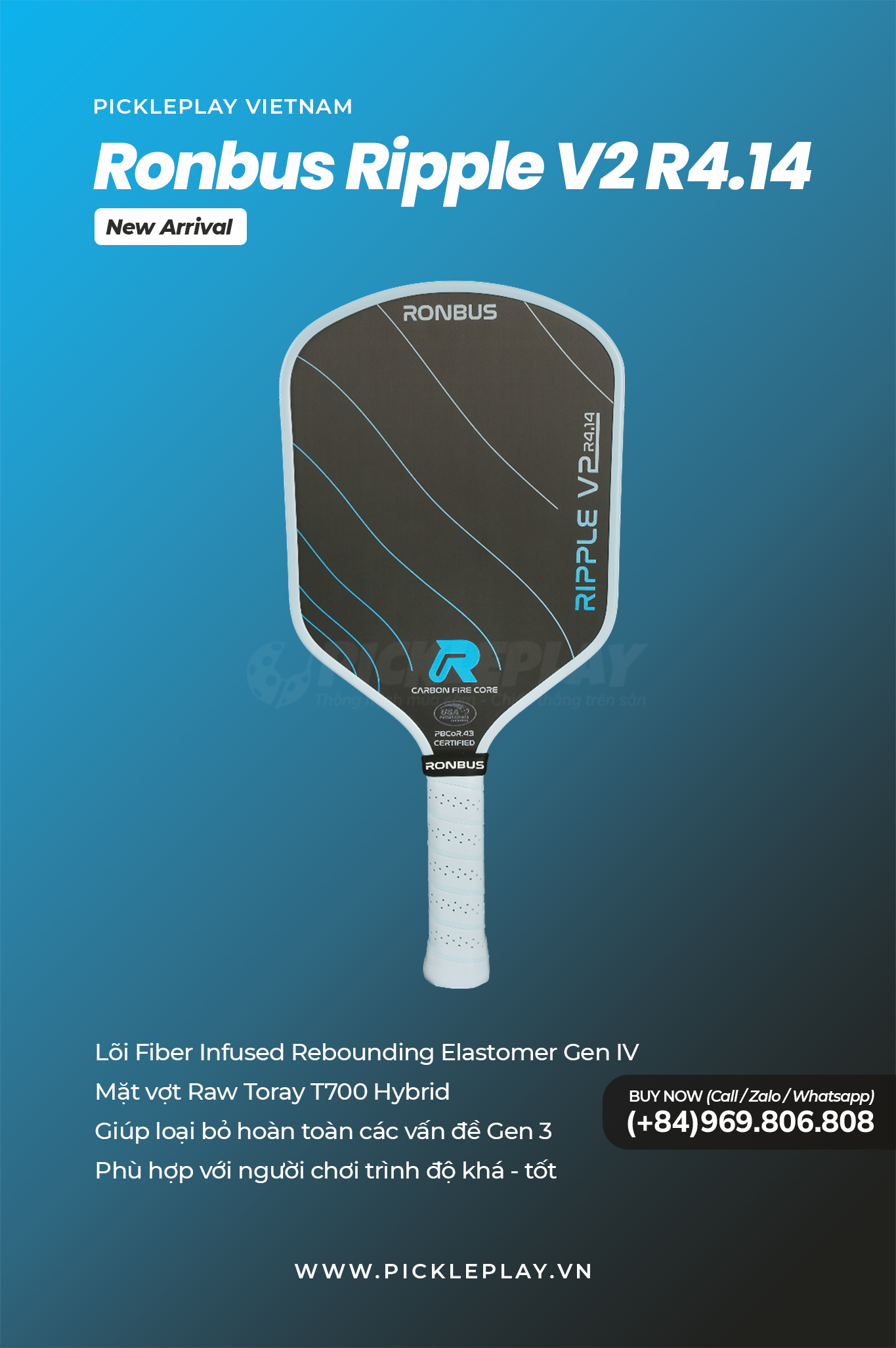 Detailed Review of Ronbus Ripple V2 R4.14 Pickleball Racket – FIRE Gen ...